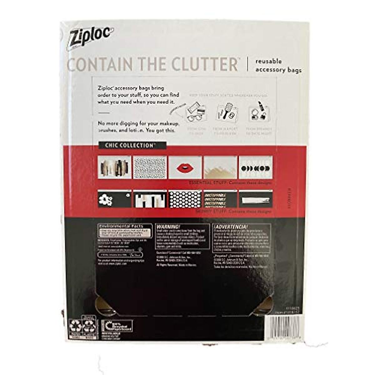 Makeup And Accessory Bags, Contain The Clutter, Use in Gym, Airport, Poolside, Desk, Date Night, Brushes, Lotion (15 Designs Bags) (Chic Collection)