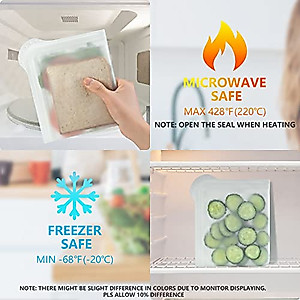 MAISON HUIS Silicone Sandwich Storage Bag, Extra Thick Reusable Silicone Sandwich Washable Bag, BPA Free Kitchen Storage Bag for Food, Leakproof(1PC,White)