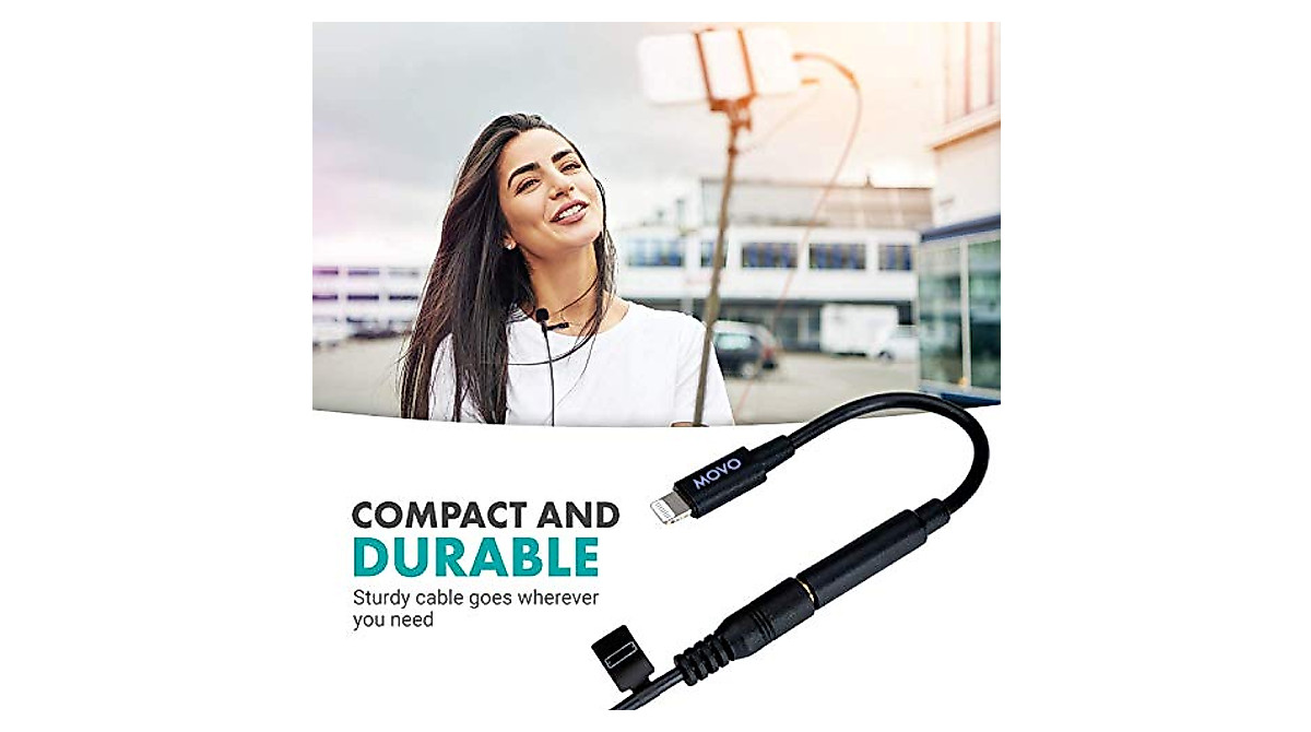 Movo IMA-1 3.5mm to Lightning Microphone Adapter