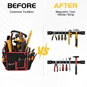 DGSL Magnetic Tool Holder Strip 4 Pack, Heavy Duty Tool Organizer Magnetic Strip, Tool Magnet Bar For Garage Tool Organization 12 In