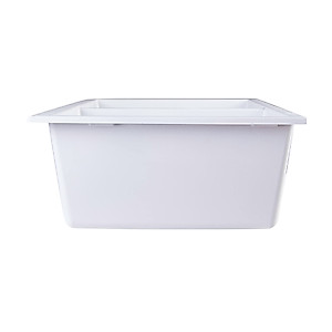ALFI brand AB3420UM-W Undercount Double Bowl Granite Composite Kitchen Sink, 34", White