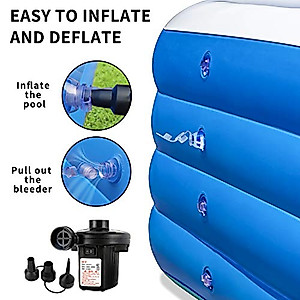 Inflatable Swimming Pool, 70x55x29 inch Inflatable Swimming Pool, Family Swimming Pool, Summer Water Party, Toddler, Outdoor, Garden, Backyard