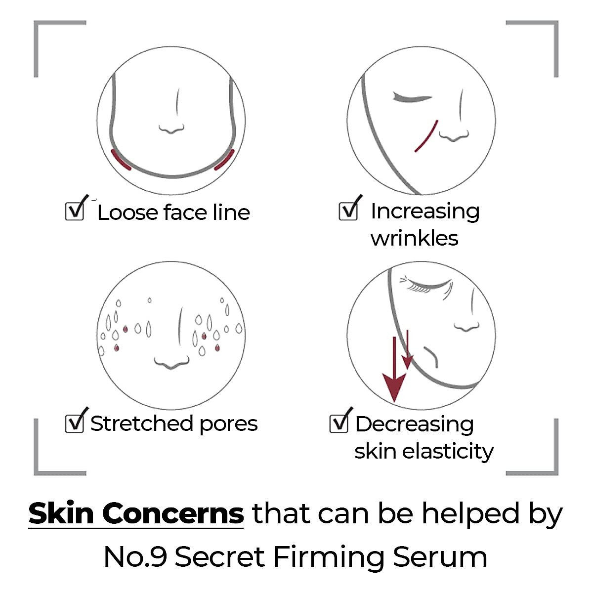 numbuzin No.9 Secret Firming Serum | Advanced Elasticity-Boosting Treatment Serum for Wrinkle Care, Aging Skin with 2 Peptides, Niacinamide, Hyaluronic Acid | Korean Skin Care, Loose Skin | 1.69 Fl Oz