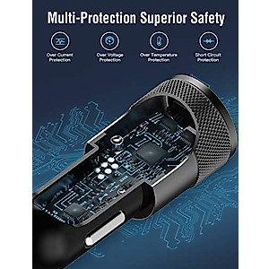 USB C Car Charger, EHO 45W (25W+20W) Dual Port PD 3.0 Dual Type C Fast Car Charger Adapter PPS Super Fast Charger Compatible with iPhone 13 Pro Max/12 Pro Max, Galaxy S22/S21/S20, iPad Air/Pro, Black