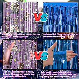 Christmas Nightmare Birthday Party Decorations, Halloween Theme Tinsel Foil Fringe Curtains,Nightmare Photo Booth Prop Backdrop, Happy Birthday Banner,Halloween Birthday Party Decorations