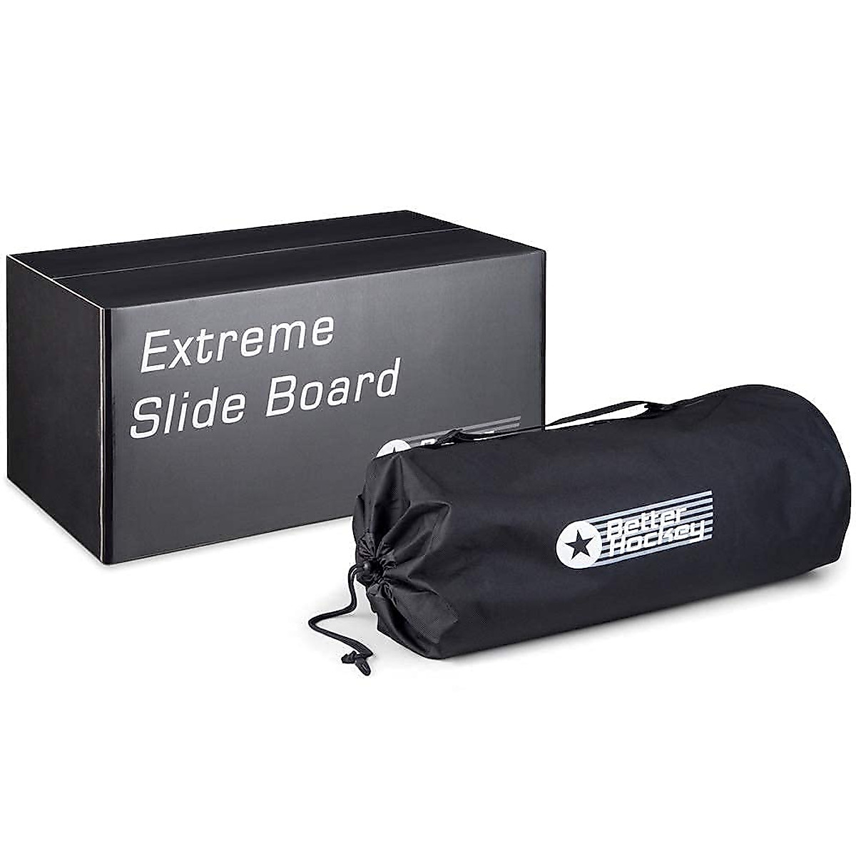 Better Hockey Extreme Slide Board - Portable IceHockey Training Aid, For Stamina, Endurance, Strength, Agility and Speed - Used by the Pros, Adjustable Length, With 3 pair of Booties, Size S, M, and L