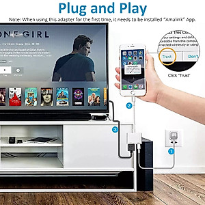 rosyclo Lightning to HDMI Digital AV Adapter, MFi Certified 2K Screen Audio & Video Converter with Charging Cable Connector Compatible iPhone/iPad/iPod for HDTV,Monitor,Projector White