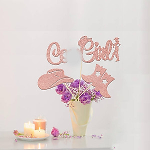 12 Pieces Western Cowgirl Centerpiece sticks, Western Cowgirl Party Table Topper, West Cowgirl Themed Party Decorations, Western Bachelorette Party Suplies Rose Gold