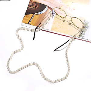 YAHPERN Pearls Bead Eyeglass Chain Sunglasses Holder Strap Eyewear Retainer Glasses Strap Cords Lanyard Necklace