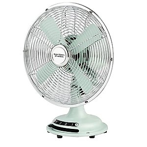 BETTER HOMES & GARDENS BHS136163273004 8'' Retro 3 Speed Metal Table Fan (Mint) (Renewed)