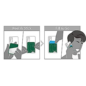 Phone Wallet Stick On Made of Imitation Leather with Stand and RFID Blocking Ideal Phone Card Holder for Credit Cards and ID Card Compatible with Most Smartphones (Green)