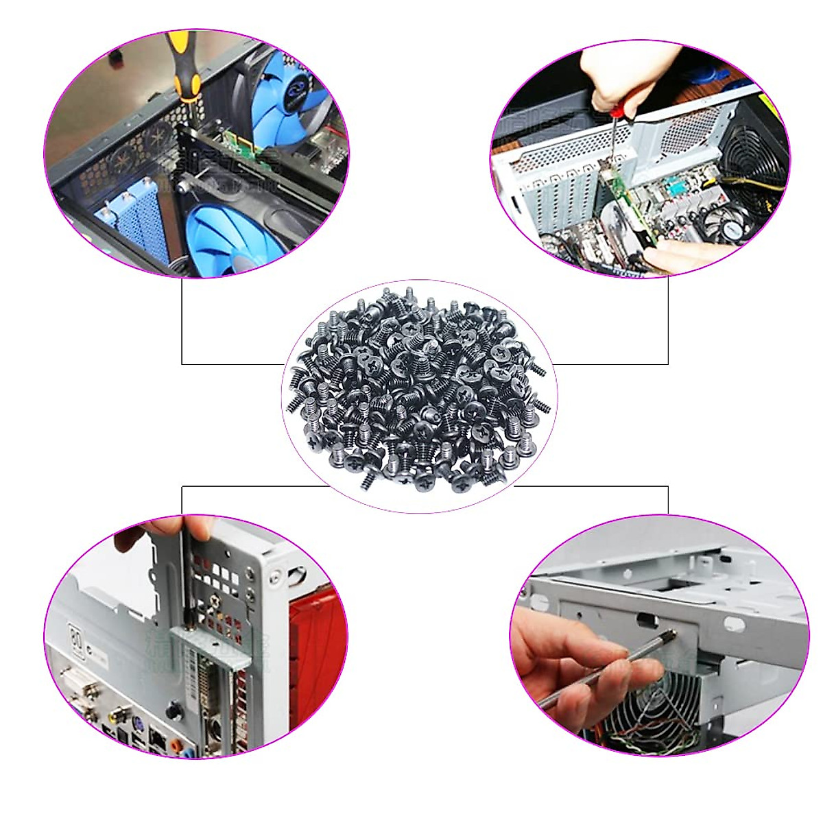 BdiliUSA Phillips Head Hard Drive Screws, Computer PC Shell 3.5-inch Hard Drive 6#-32 Phillips Head Hard Drive Screws Black 200pcs