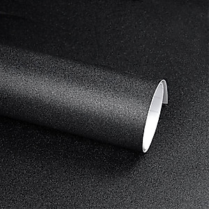 Lypumso Black Diamond Vinyl Wrap, Matte Black Sparkle Car Wrap Film, Vehicle Decor Sticker Bubble Free Self-Adhesive, Car Wrapping DIY Decals Auto Motocycle Bicycle Truck Exterior Interior (1ft x 5ft)