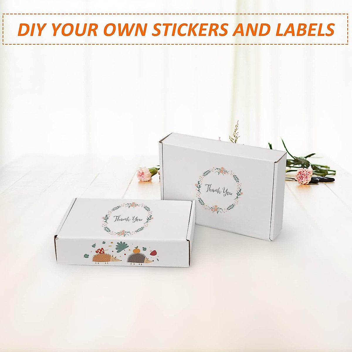 HORLIMER 9x6x2 inches Shipping Boxes Set of 25, White Corrugated Cardboard Box Literature Mailer