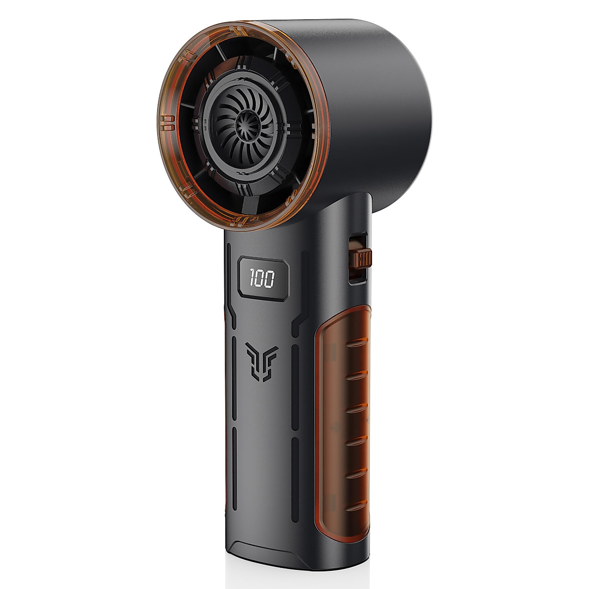 HonHey Portable Handheld Fan Mini Turbo Fan with Adjustable 1-100 Speeds, 4000mAh Battery Operated Fan, Digital Display, High Speed Personal Fan for Travel Climbing Commute Wedding Office (Black)