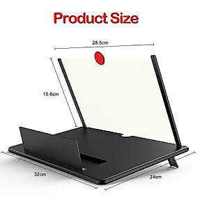 16" Screen Magnifier for Smartphone –3D HD Mobile Phone Magnifying Projector Screen Enlarger Expanders for Movies, Videos, and Gaming–Foldable Phone Stand with Screen Amplifier–Supports All Cell Phone