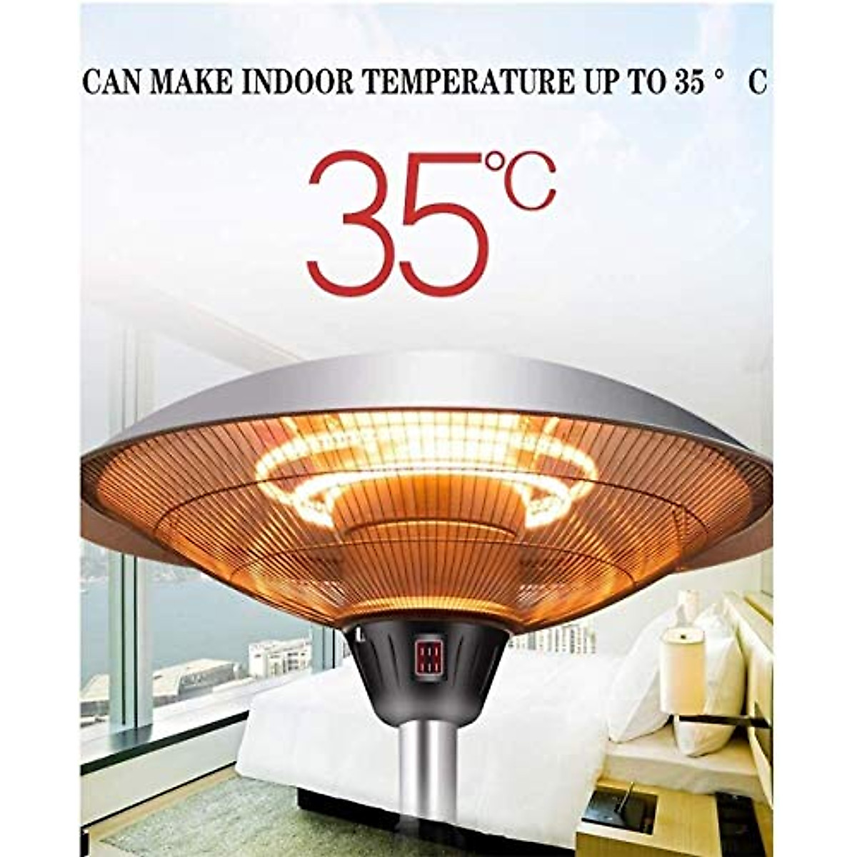 LUYIYI Heater, Outdoor Commercial Umbrella Heater Stove, Height Adjustable, Suitable for Home Garden