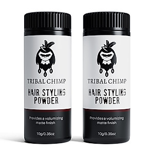 Tribal Chimp Hair Styling Powder for Men and Women, Hair Volumizer and Texture Powder - 2 Pc Set, 10g