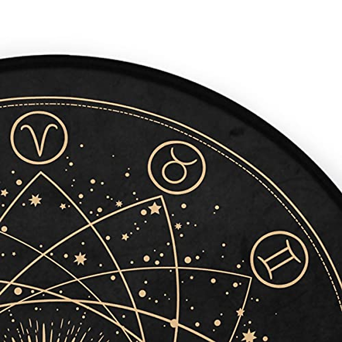 ALAZA Zodiac Sign Geometric Round Area Rug Non-Slip Floor Mat for Dorm Bedroom Living Room Home Decor 3ft Diameter