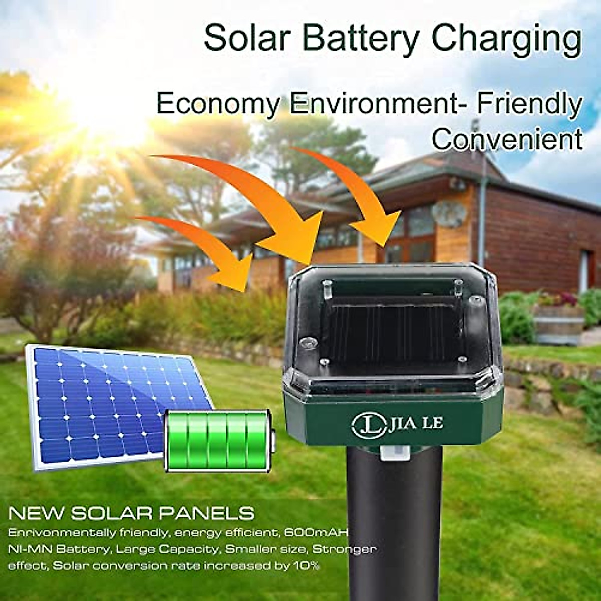 Ultrasonic Mole Repellent, 8 Pack Outdoor Gopher Repellent Solar Powered for Snake, Vole, Groundhog, Waterproof Animal Deterrent Device for Garden and Yard