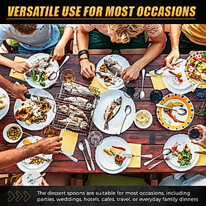 Nuogo 100 Pieces Soup Spoons Set Stainless Steel Spoons Silverware Dessert Spoon Bulk Metal Dinner Spoons Mirror Polished Tablespoon for Home Restaurant Kitchen Dishwasher Safe