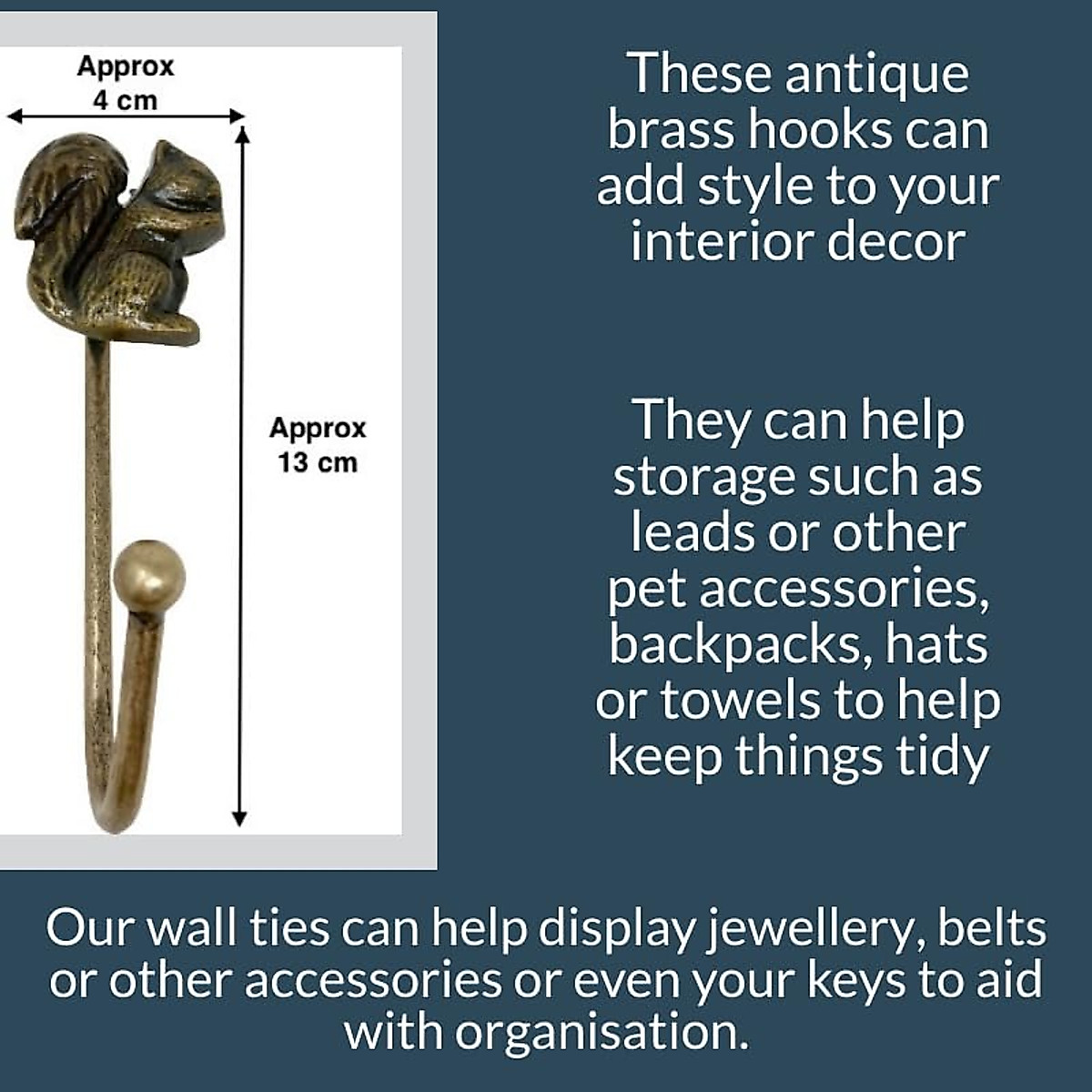 Knobs By Blossom Vintage Antique Brass Iron Wall Hooks Tie Backs Bronze Handmade Metal Animal Hook (16. Squirrel), TFVSAH