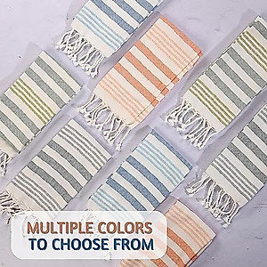 Folkulture Hand Towels for Bathroom, Set of 2 Decorative Hand Towels with Hanging Loop, 100% Cotton Turkish Hand Towels Set or Boho Hand Towels for Kitchen 16" x 30" Inches (Fiji - Aqua)