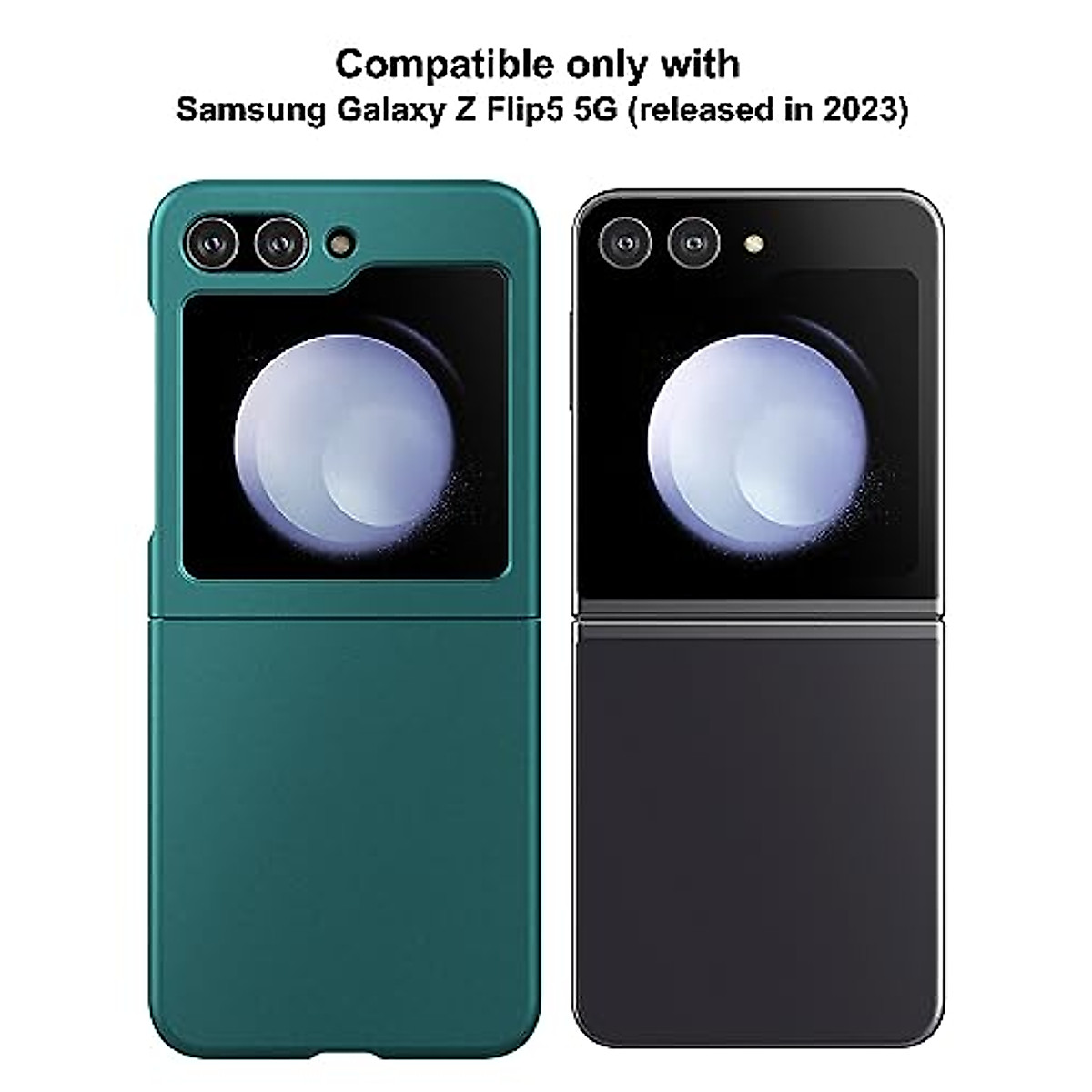 redluckstar Case for Samsung Galaxy Z Flip 5,Thin Slim Fit Matte PC with Non-Slip Full-Body Protection Phone Cover for Galaxy Z Flip 5 (Green)