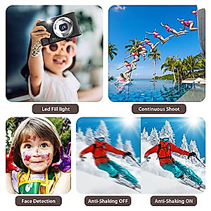 IEBRT Digital Camera,1080P Mini Kid Camera Vlogging Camera Video Camera LCD Screen 16X Digital Zoom 36MP Rechargeable Point and Shoot Camera for Compact Portable Kids Teens Gifts