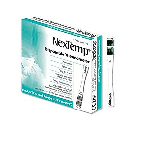 NexTemp® Single-Use Thermometers: Individually Wrapped 100-pack, Providing Superior Accuracy and Maximum Infection Control. Perfect for Businesses, Schools, First-Aid, Home, and Travel! (Celsius)