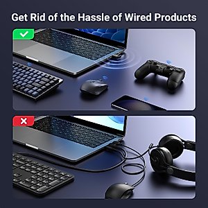 UGREEN Bluetooth Adapter, USB Bluetooth 5.3 Adapter for PC, Wireless Bluetooth Dongle, Plug and Play for Windows 11/10/8.1 Headphone Mouse Keyboard Printer Speaker Xbox PS5 Game Controllers