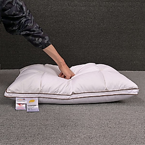 TAKESH Pillows Three-Layer Down Pillow Bread Type White Goose Down Pillow Adult Single Five-Star Hotel Duvet Cover White Pillow