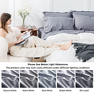 Bedsure Satin Sheets - Grey Satin Sheets Queen Size for Hair and Skin, Gifts for Women