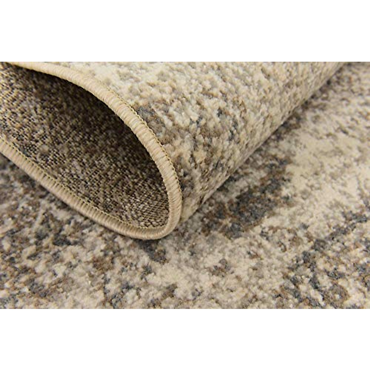 Unique Loom Tuareg Collection Distressed Abstract Traditional Vintage Area Rug, 4 ft x 6 ft, Beige/Brown