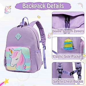 Unicorn Backpack for Girls, Chasechic Toddler Backpack Lightweight Kids Preschool Kindergarten Backpack for Boys and Girls with Chest Strap