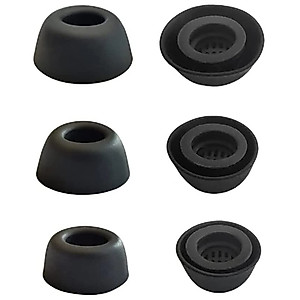 JNSA Replacement Ear Tips Silicone Anti-Slip Eartips Ear Plug Ear Tip Gels Compatible with Google Pixel Buds Pro, [Fit in Case],L/M/S 3 Size 3 Pairs,Black pixbp