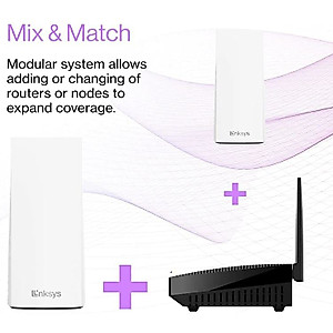 Linksys MX8000 Velop Mesh WiFi 6 System, Router Replacement Tri-Band Wireless Network for Whole Home Coverage, 5,400 Sq. ft Coverage, 80+ Devices, Speeds up to (AX4000) 4.2Gbps- 2PK