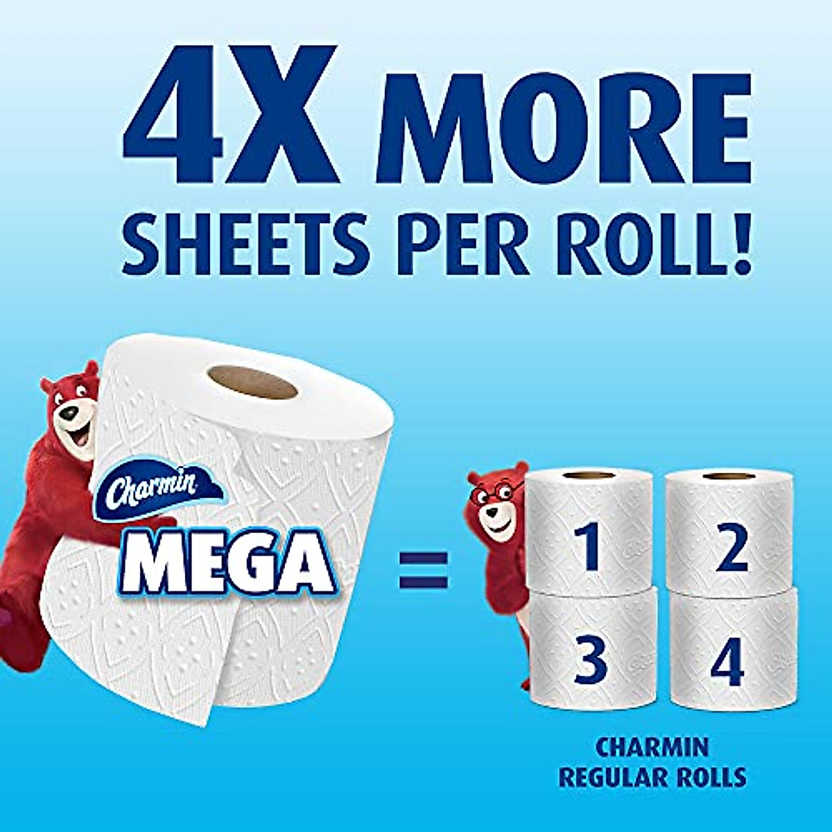 Charmin Ultra Strong Toilet Paper, 6 Mega Rolls = 24 Regular Rolls, 6 Count