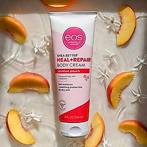 eos Shea Better Body Cream - Jasmine Peach | Natural Body Lotion and Skin Care | 24 Hour Hydration with Shea Butter & Oil | 8 oz