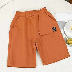 Toddler Boy New Active Shorts Casual Shorts Kids Breathable Fashion Elastic Waist with Drawstring Pull on Shorts Summer Wear Newborn Boy Outfits Western Baby Boy Clothes(A4-Red,4-5 Years)