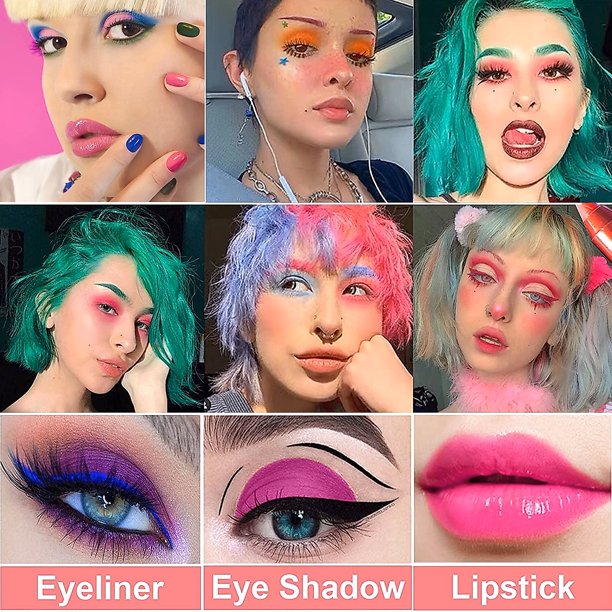 Geruicee 12 Colors Eyeliner Pen Set,Glitter Eyeliner Pencil,Pearl Eyeliner Pencil Waterproof Colored Eyeliners Long-Lasting Professional Eye Makeup Set for Women