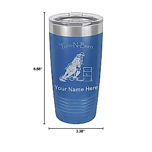 LaserGram 20oz Vacuum Insulated Tumbler Mug, Barrel Racer Turn N Burn, Personalized Engraving Included (Dark Blue)