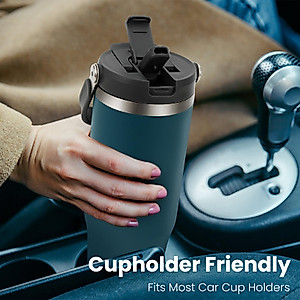 Riley Joy 32 oz 2.0 Stainless Steel Tumbler with Leak-Proof Lid and Straw, Double-Wall Vacuum Insulated Travel Mug for Coffee, Iced Tea, or Water - Ideal for Commutes and Outdoor