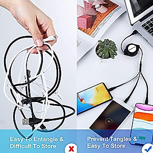 Aywenny [2023 Upgraded 3 Pack Multi Retractable Charging Cable, 3 in 1 USB Charging Cable with USB C/Micro USB/Phone Port, 3.3FT Charging Cable for Phone 14 13 12 11 XS XR X 8 7 6 SE,Galaxy (3park)