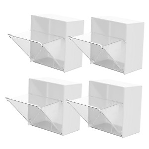 Cabilock 12 Pcs wall storage box holder wall mount cotton swab holder bathroom holder makeup organizers container with lid wall mount storage bins small container white office -