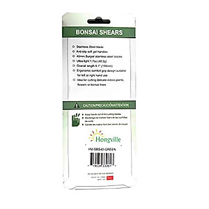 Hongville Pack of 2 40MM Blade Traditional Green Butterfly Bonsai Shears |Tip Trimming Scissors, Tree Trimmer, Premium Garden Shears, Gardening Professional Hand Pruning Pruner, Clipper The Garden