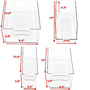 SimpleHouseware Refrigerator Storage Organizer, Assorted Set of 6