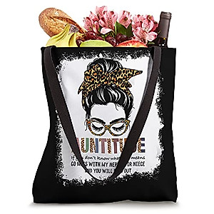 Funny Aunt Shirt for Women Dont mess with My Nephew or Niece Tote Bag