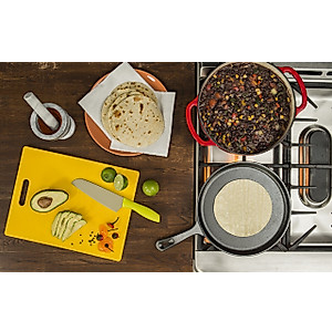 Lodge 3 Quart Enameled Cast Iron Dutch Oven with Lid – Dual Handles – Oven Safe up to 500° F or on Stovetop - Use to Marinate, Cook, Bake, Refrigerate and Serve – Island Spice Red