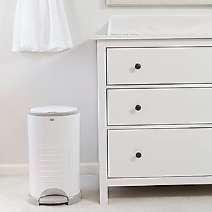 Dekor Plus Hands-Free Diaper Pail | White | Easiest to Use | Just Step – Drop – Done | Doesn’t Absorb Odors | 20 Second Bag Change | Most Economical Refill System |Great for Cloth Diapers